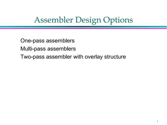 Design Of A Two Pass Assembler Pptx Programming Languages Computing