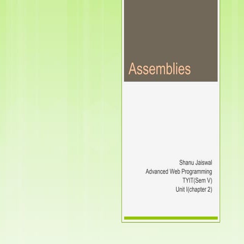 assemblies and its types in the computer system | PPT