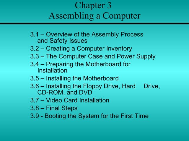 Ch 2 computer assembly disassembly