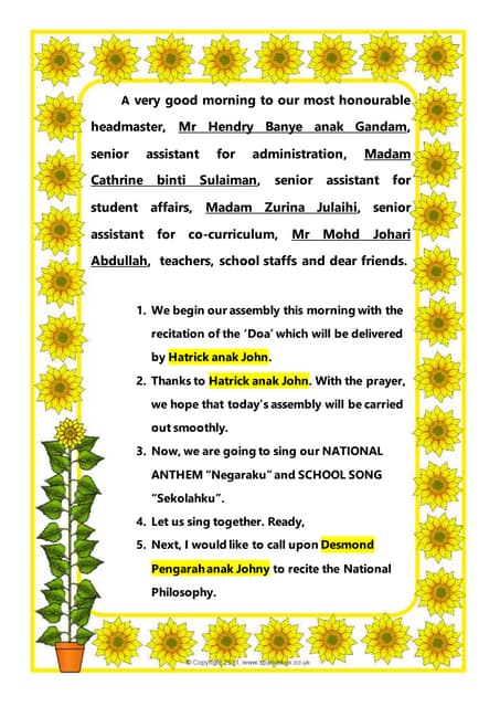 script for parent/guardian orientation in school | DOCX