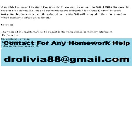 Assembly Language Question Consider the following instruction 1w .pdf