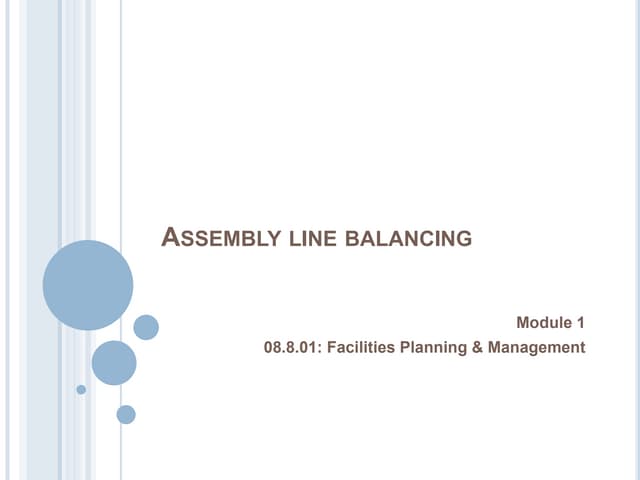 Assembly Line Balancing -Example | DOCX