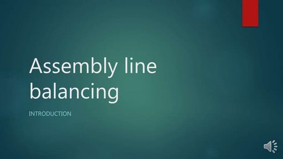 Assembly Line Balancing -Example | DOCX | Technology & Computing