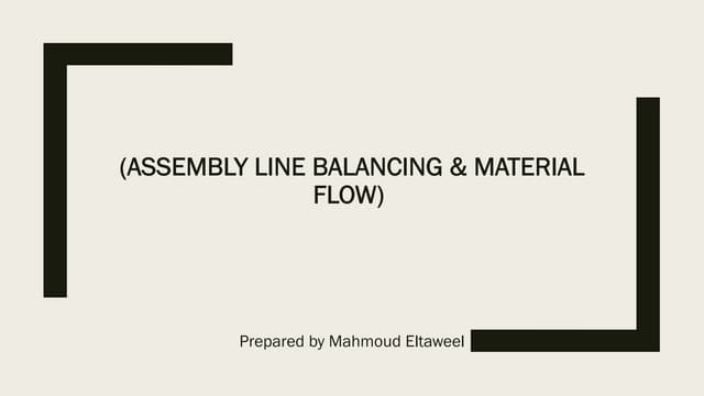 Manual Assembly Lines | PDF