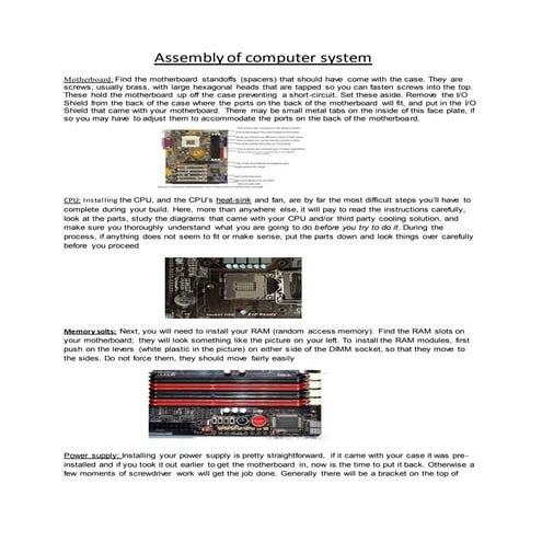 Ch 2 computer assembly disassembly