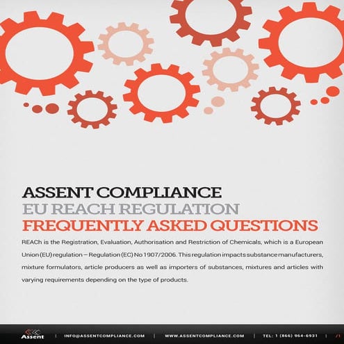 REACH Regulation - Frequently Asked Questions | PDF