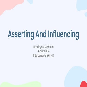 Asserting And Influencing | PPT