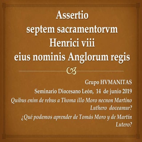 Assertio Septem Sacramentorum | PPT | Free Download