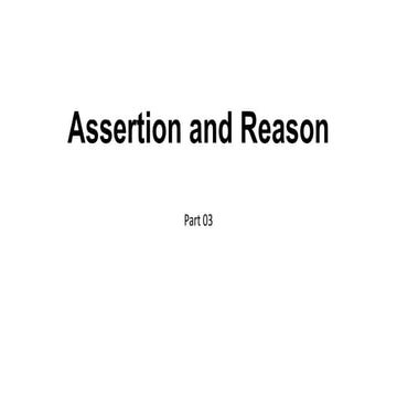 Assertion and Reason statistic presenattion | PPTX