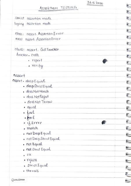 Assertion Testing Nodejs Notes Pdf