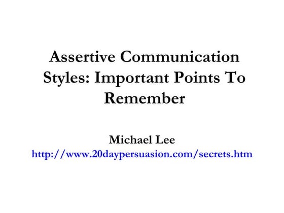 Styles of communication | PPTX