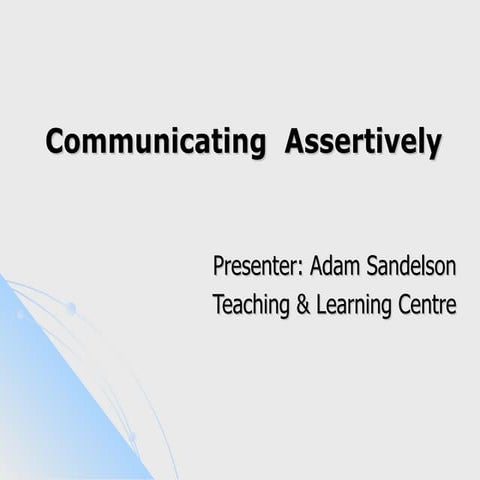 Communicating Assertively | PPT