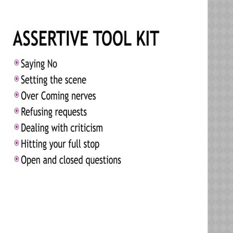 Assertive Tool Kit - how to feelings in a direct, honest, and ...