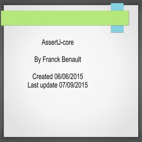 Assertj Core Ppt 