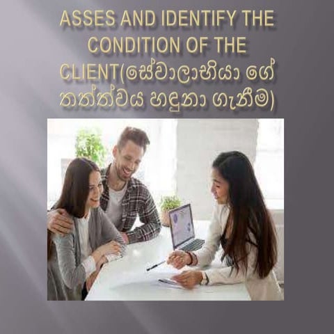 asses and identify the condition of the client(.pptx