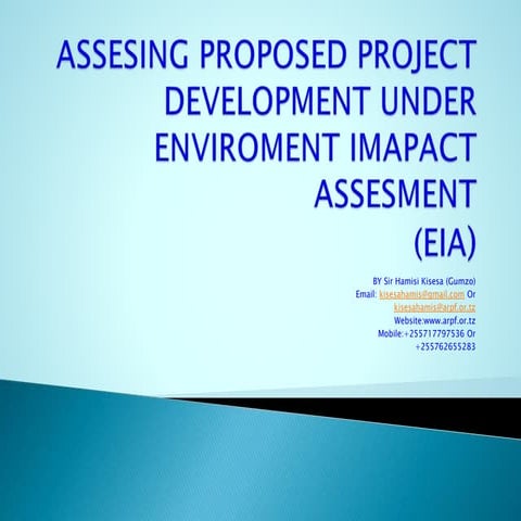 Assessing proposed project development under EIA | PPTX | Environment ...