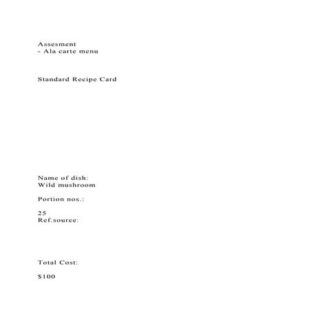 Assesment- Ala carte menu Standard Recipe Card.docx