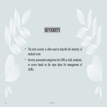 Severity, seriousness, predictability and preventability assessment | PPTX