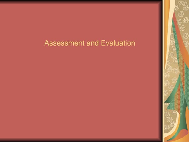 The difference between evaluation and assessment | PPTX