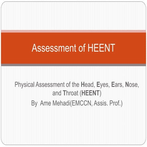 Physical Assessment Of The Head Eyes Ears Nose And Throat Ppt