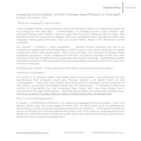 5 Steps to Assess Coachability | PDF