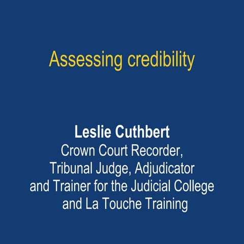 Assessing credibility slides 24th November | PPTX