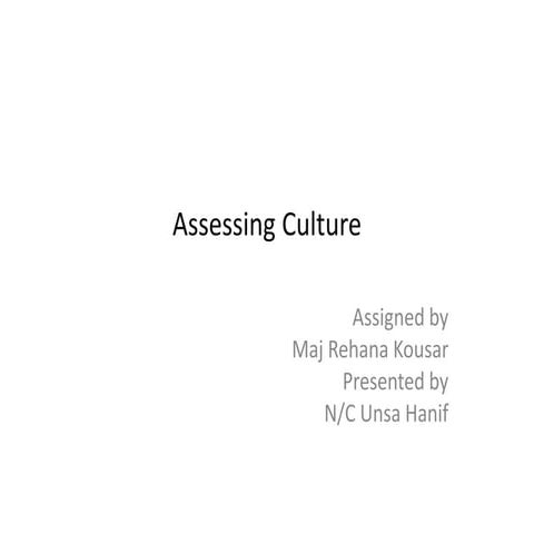 Assessing culture . | PPTX