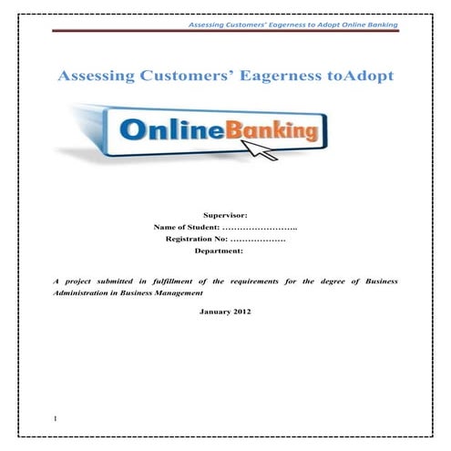Assessing Customers’ Eagerness to Adopt Online Banking | PDF