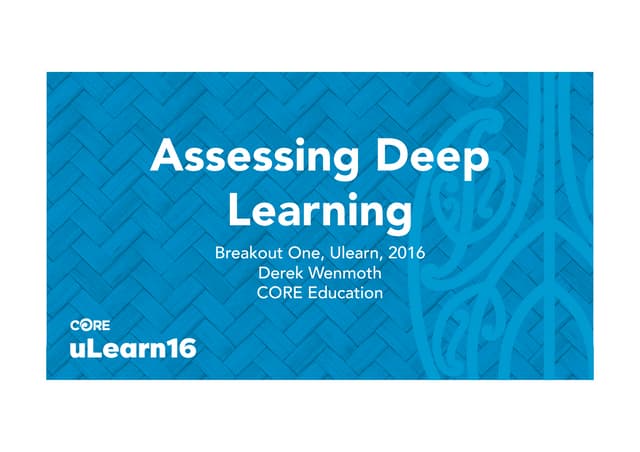 Assessing deep learning | PPT Assessing deep learning | PPT