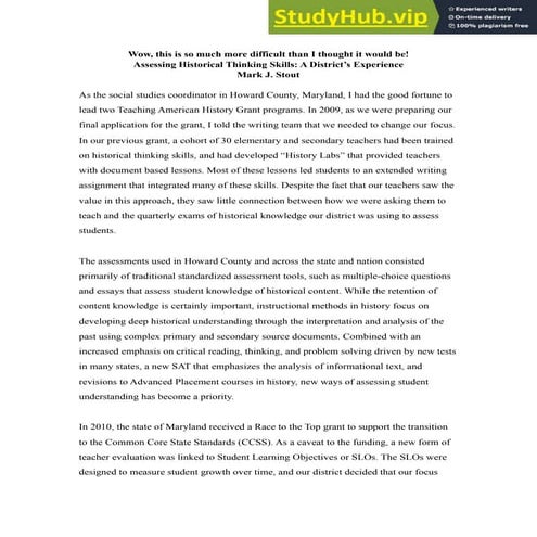 Assessing Historical Thinking Skills.Pdf