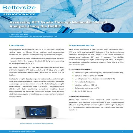 Bettersize | Assessing PET Grade Through Molecular Weight Analysis ...