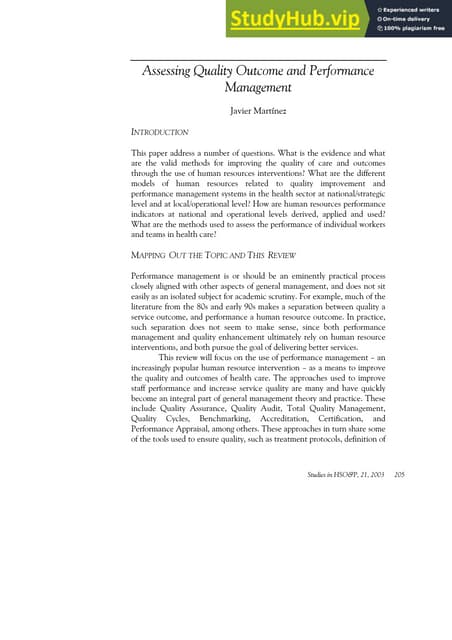 Literature Review on Performance Management System | PDF