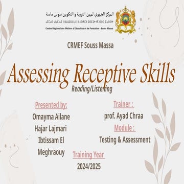 assessing receptive skills: reading and listening | PPTX