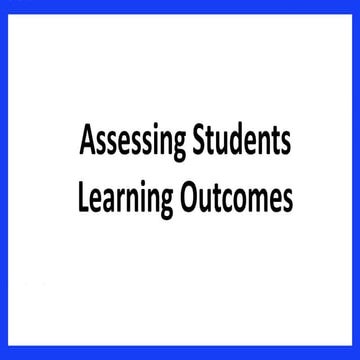 Assessing Student Learning Outcome.pdf | Educational Assessment | Education