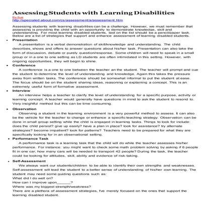 Assessing students with learning disabilities Yeth | DOCX