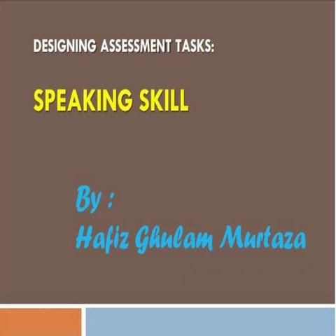 Teaching and assessing speaking | PPTX