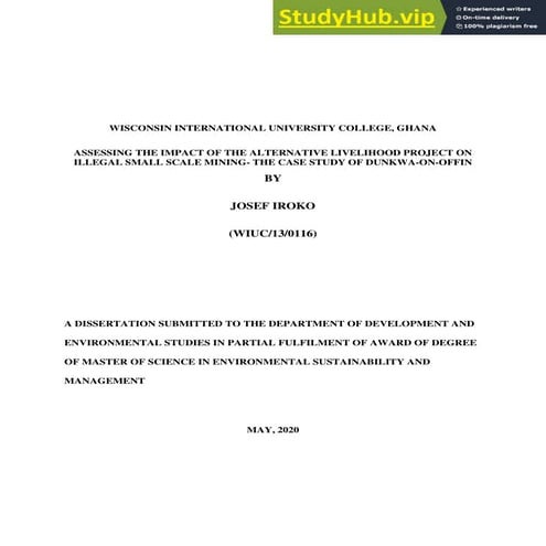 ASSESSING THE IMPACT OF THE ALTERNATIVE LIVELIHOOD PROJECT ON ILLEGAL ...