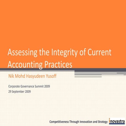 Assessing The Integrity Of Current Accounting Practices | PDF