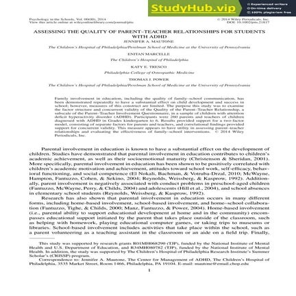ASSESSING THE QUALITY OF PARENT-TEACHER RELATIONSHIPS FOR STUDENTS WITH ...
