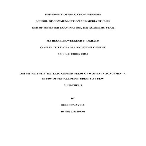 ASSESSING THE STRATEGIC GENDER NEEDS OF WOMEN IN ACADEMIA.docx