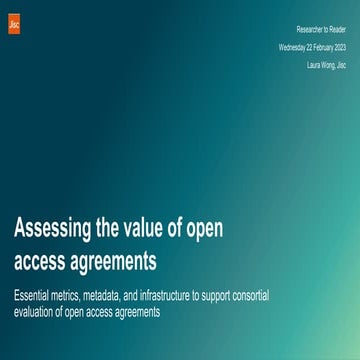 Assessing the value of OA agreements | PPTX | Databases | Computer ...