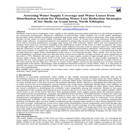 Assessing water supply coverage and water losses | PDF