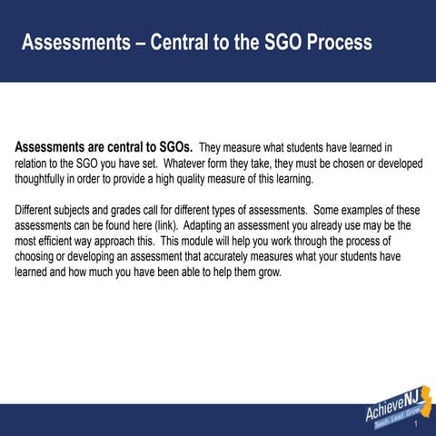Assessment developing an sgo work for merge 0 | PPT