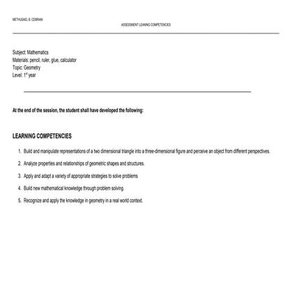 Assessment Learning Competencies | DOC