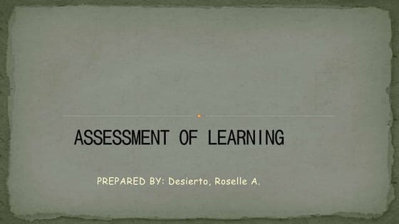 CONSTRUCTING PAPER-AND-PENCIL TESTS | PPTX | Educational Assessment ...