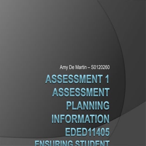 Assessment 1 ess planning information | PPT