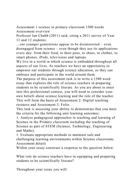 What Are the Requirements for Science Assignments.pdf | Homework and ...