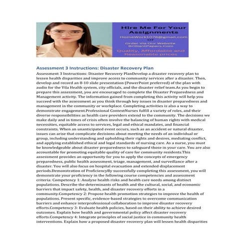 Assessment 3 Disaster Recovery Plan.docx
