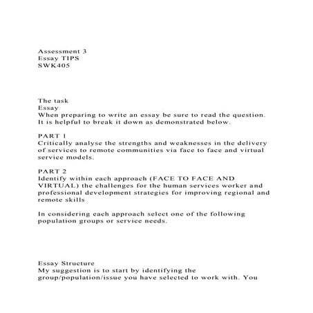 Assessment 3Essay TIPSSWK405 The taskEssayWhen.docx