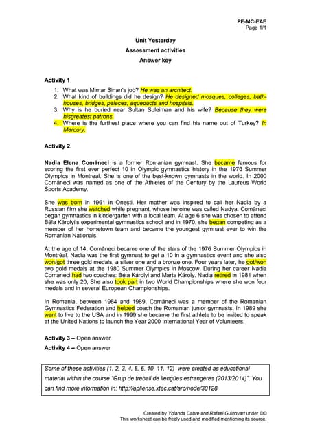 Assessment key | PDF Assessment key | PDF